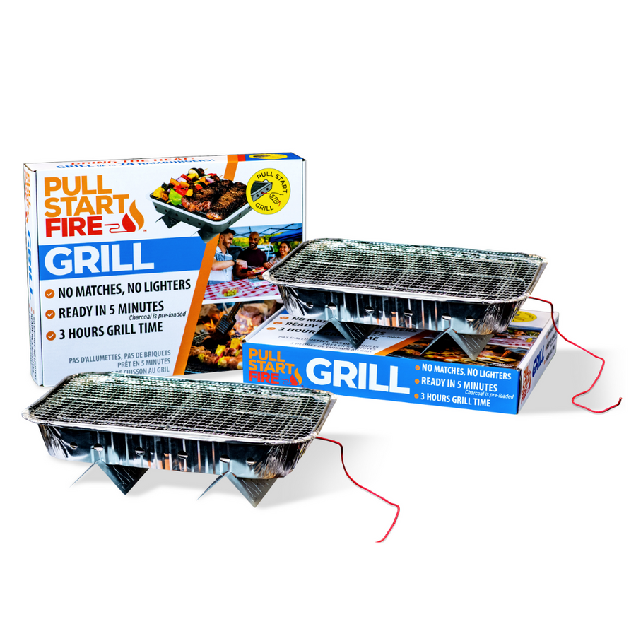 Easy-to-Use Disposable Grill | Pull Start Fire Grill - 2 pack